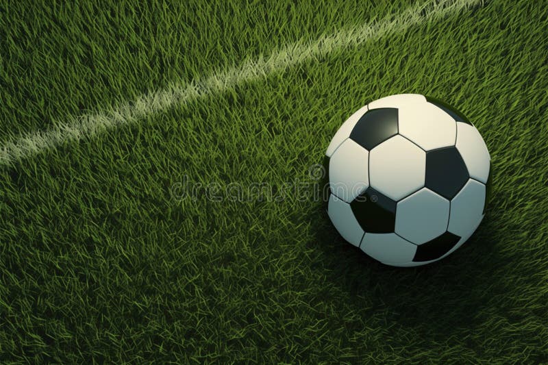 3D Rendering Soccer Ball Basic Pattern on Vibrant Green Field Stock ...