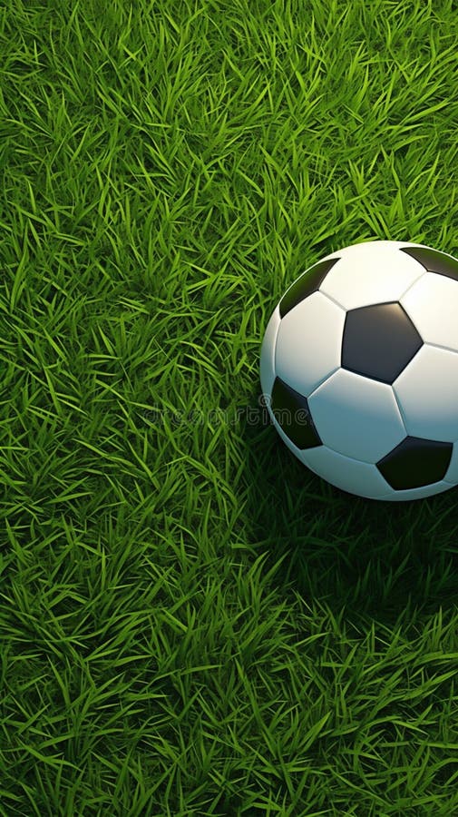 3D Rendering Soccer Ball Basic Pattern on Vibrant Green Field Stock ...