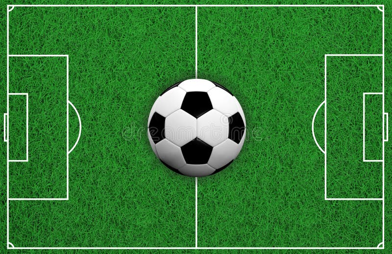 3D Rendering Soccer Goal Field with Soccer Ball Front View, PNG File ...