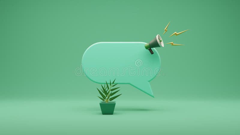 3d Rendering of Social Media Ad Message Frame Box Icon, 3D Speech ...