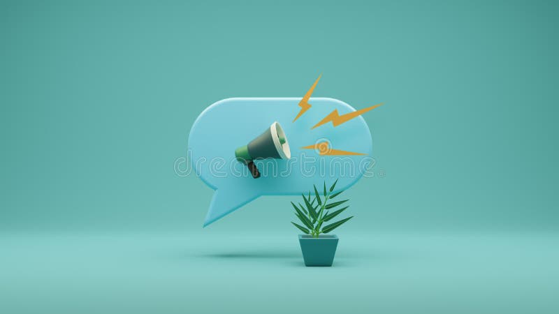 3d Rendering of Social Media Ad Message Frame Box Icon, 3D Speech ...