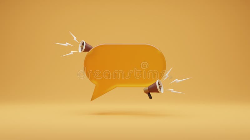 3d Rendering of Social Media Ad Message Frame Box Icon, 3D Speech ...