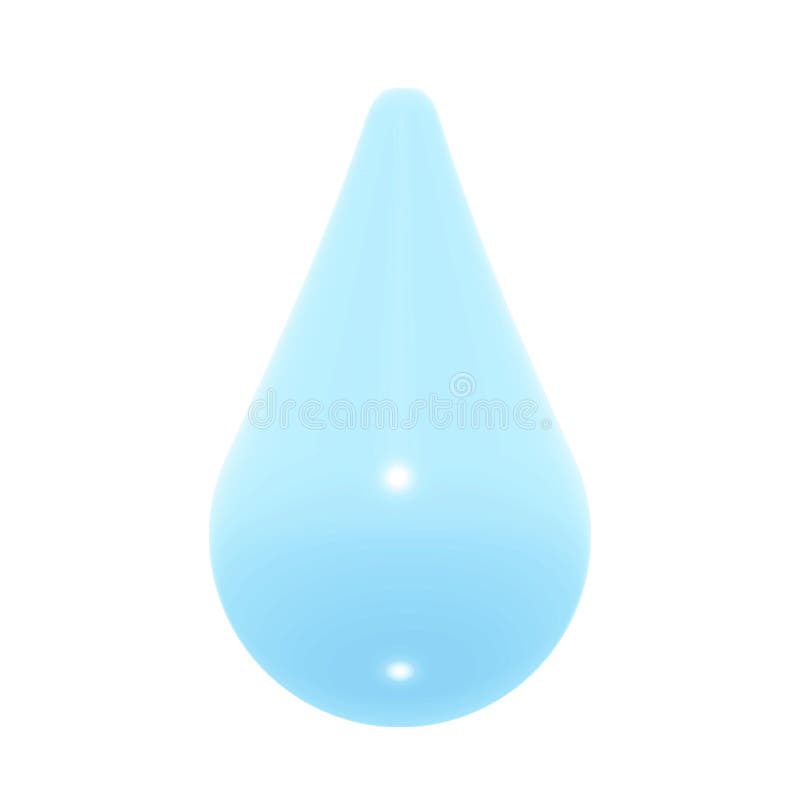 Realistic Isolated 3D Vector Render Cartoon Style Raindrop Stock ...