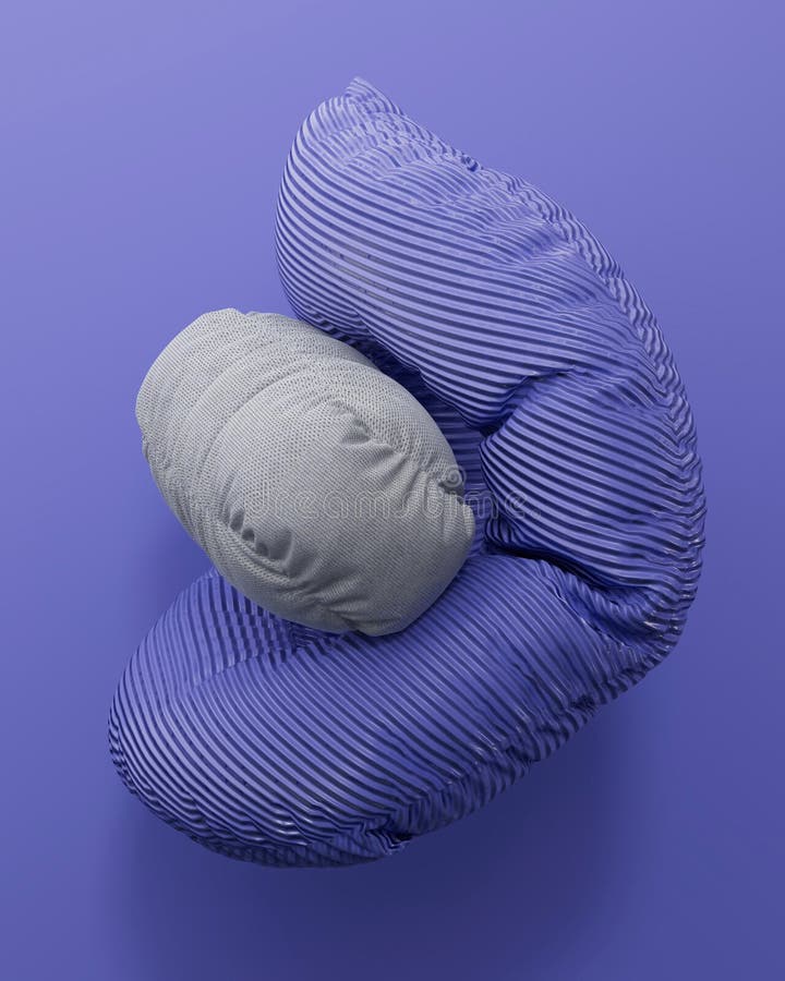 3d Rendering of Soft Shapes on Purple Background. Circle Abstract ...