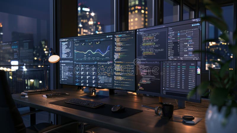 Dark Project Timeline Gantt Graph Diagram Schema Template With Color Overlay Blocks Stock Vector