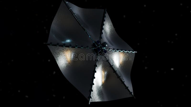 3d Rendering of a Solar Sail in the Outer Space Stock Illustration ...