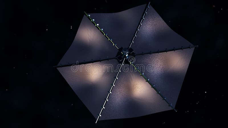 3d Rendering of a Solar Sail in the Outer Space Stock Illustration ...