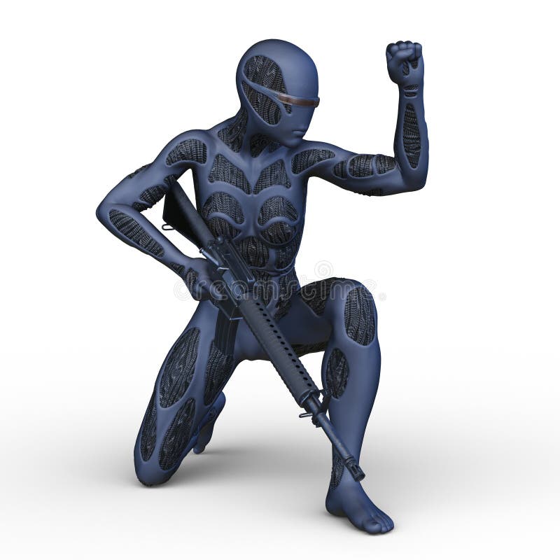 3D Rendering of Soldier Man Stock Illustration - Illustration of battle ...