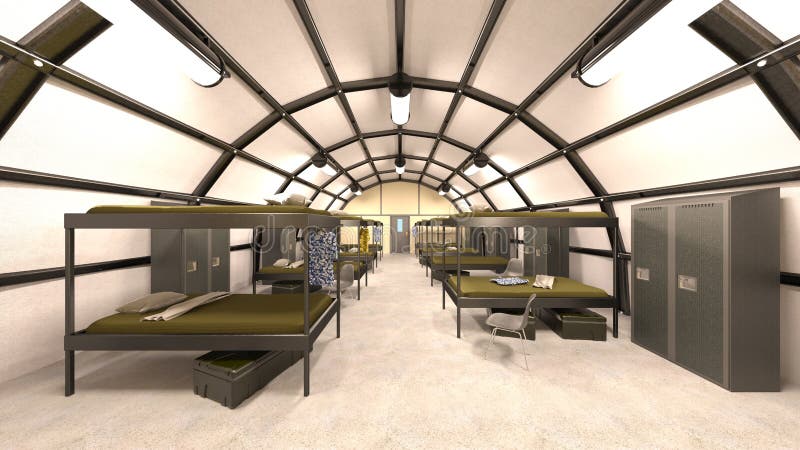 3D Rendering of the Soldier Waiting Room Stock Illustration ...