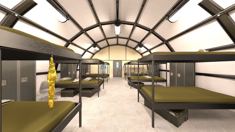 3D Rendering of the Soldier Waiting Room Stock Illustration ...