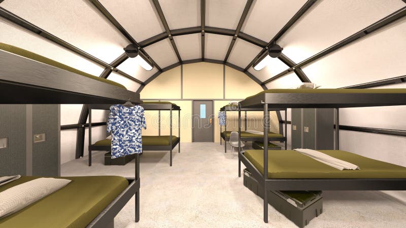 3D Rendering of the Soldier Waiting Room Stock Illustration ...