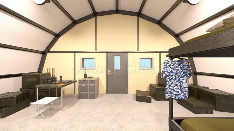 3D Rendering of the Soldier Waiting Room Stock Illustration ...