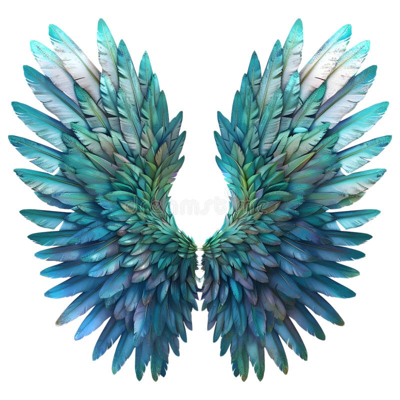 3D Rendering of a Solid Color Beautiful Wings on Transparent Background ...