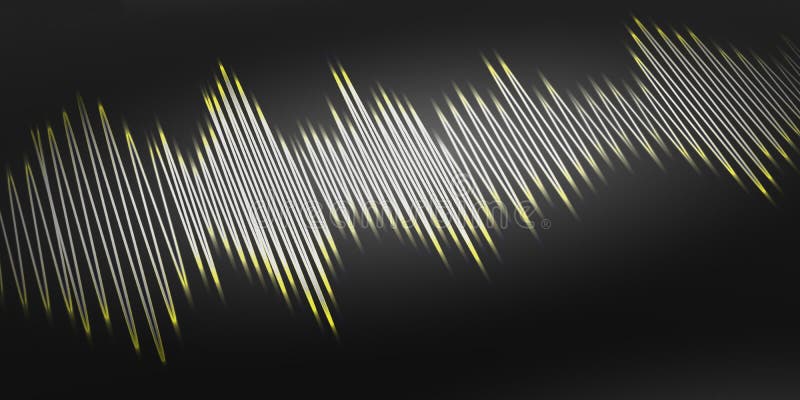 3d Rendering Sound Wave on Black Background Stock Illustration ...