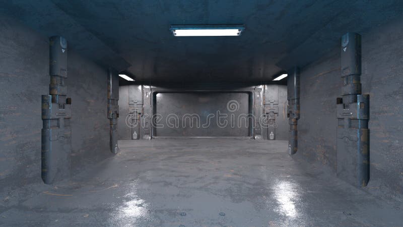 3D Rendering of the Space Station Passage Stock Illustration ...