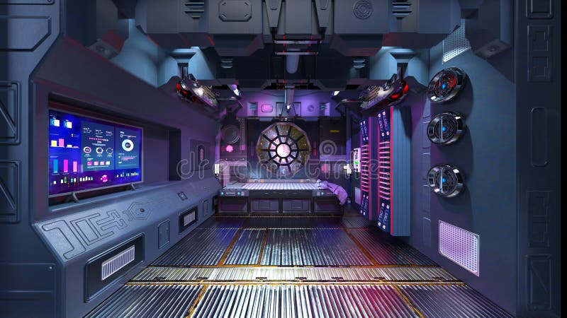 3D Rendering of the Spacecraft Inside Stock Illustration - Illustration ...