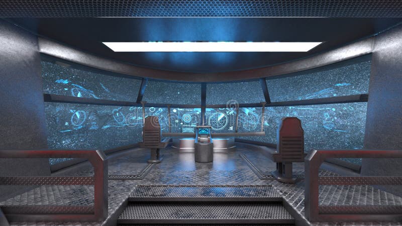 3D Rendering of the Spacecraft Inside Stock Illustration - Illustration ...