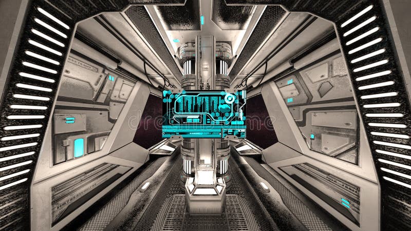 3D Rendering of the Spacecraft Inside Stock Illustration - Illustration ...