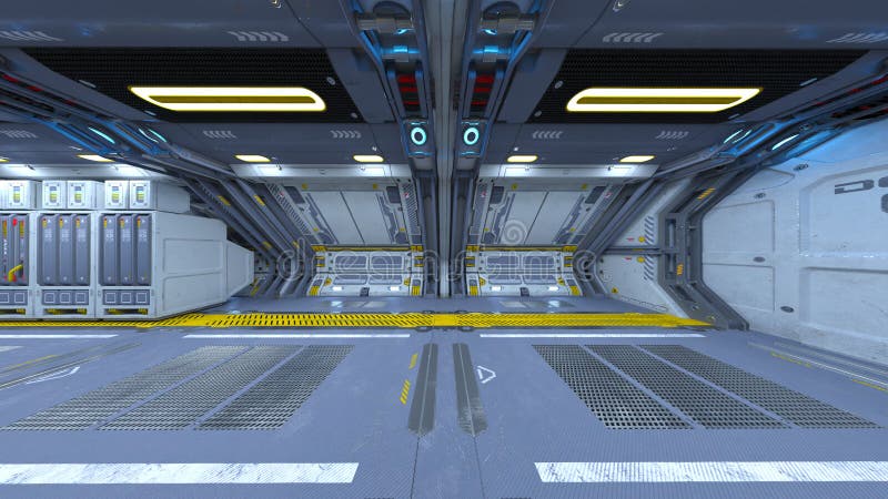 3D Rendering of the Spacecraft Inside Stock Illustration - Illustration ...