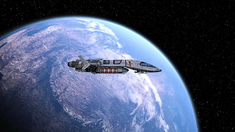 3D Rendering of a Spaceship and the Earth Stock Video - Video of solar ...