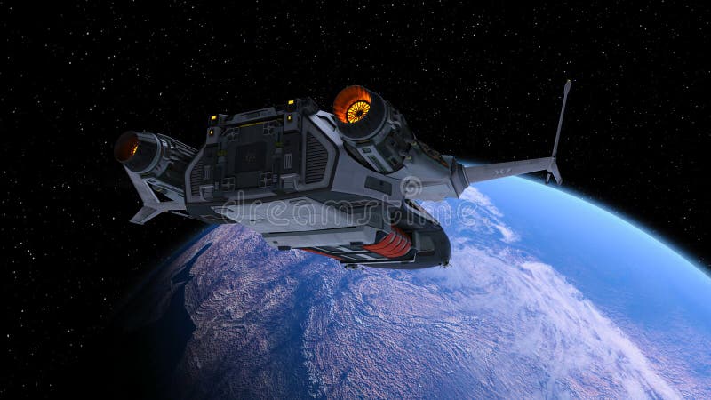 3D Rendering of a Spaceship and the Earth Stock Illustration ... 3D Rendering of a Spaceship and the Earth Stock Illustration ...