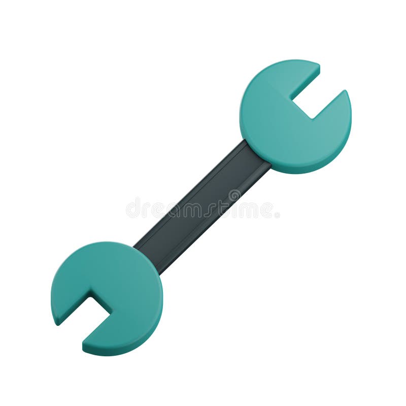 3d Rendering Spanner Icon on Transparent Background Stock Illustration ...