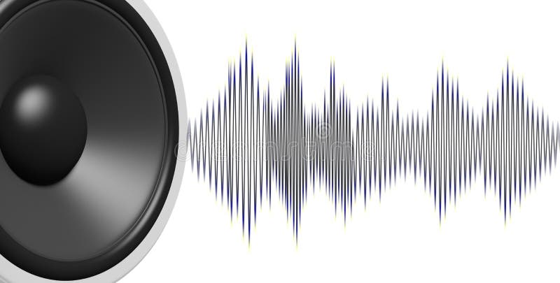 3d Rendering Speaker and Sound Wave on White Background Stock ...