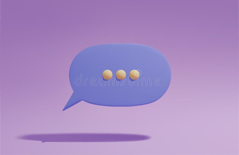 3D Rendering of a Speech Bubble Chat. a Message for Social Media Stock ...