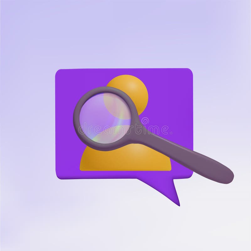 A 3D Rendering of a Speech Bubble with an Image of a User Icon with a ...
