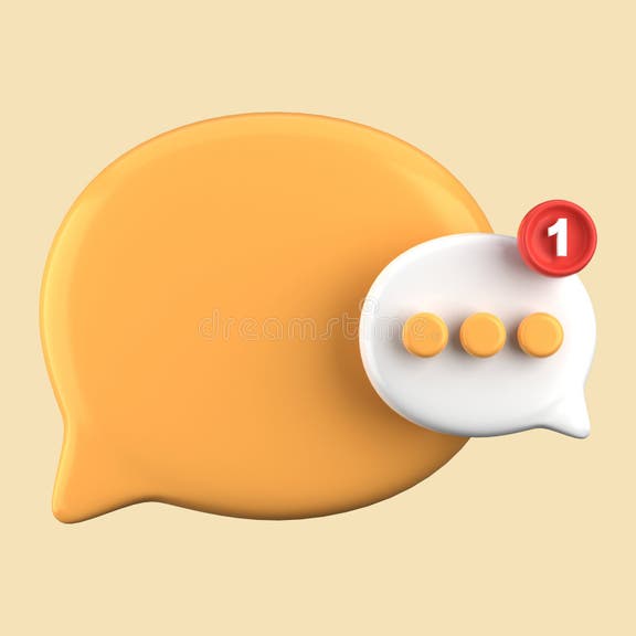3d Rendering of Speech Bubble with Notification Icons Stock ...