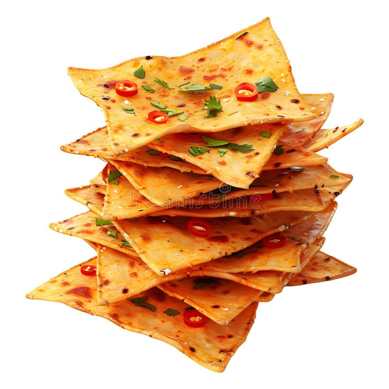 3D Rendering of a Spicy Triangular Chips on Transparent Background - Ai ...