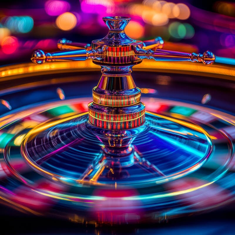 3d Rendering of a Spinning Roulette Wheel on a Colorful Background ...