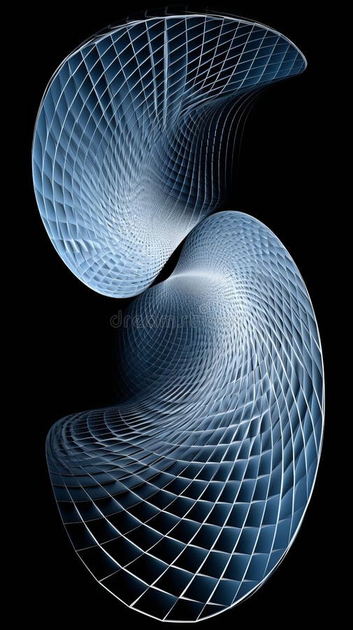 A 3d Rendering of a Spiral on a Black Background Stock Illustration ...