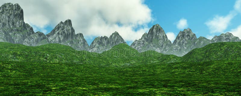 3D Rendering Mountains Lanscape Stock Image - Image of land, background ...