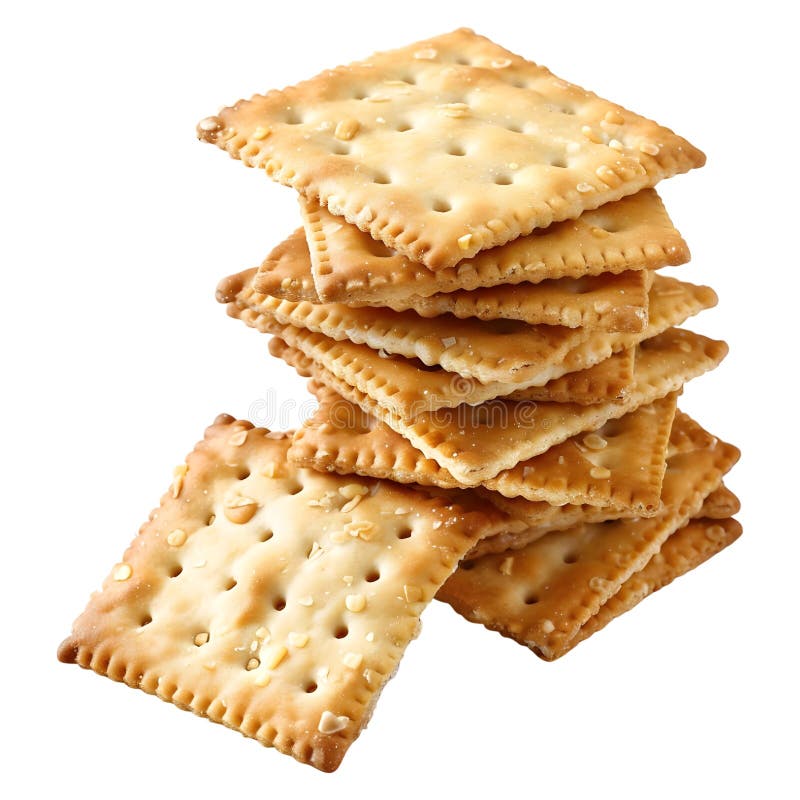 3D Rendering of a Stack of Biscuits or Snacks on Transparent Background ...