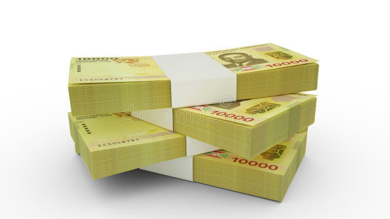 3d Stack of 10000 West African CFA Notes Isolated on White Background ...