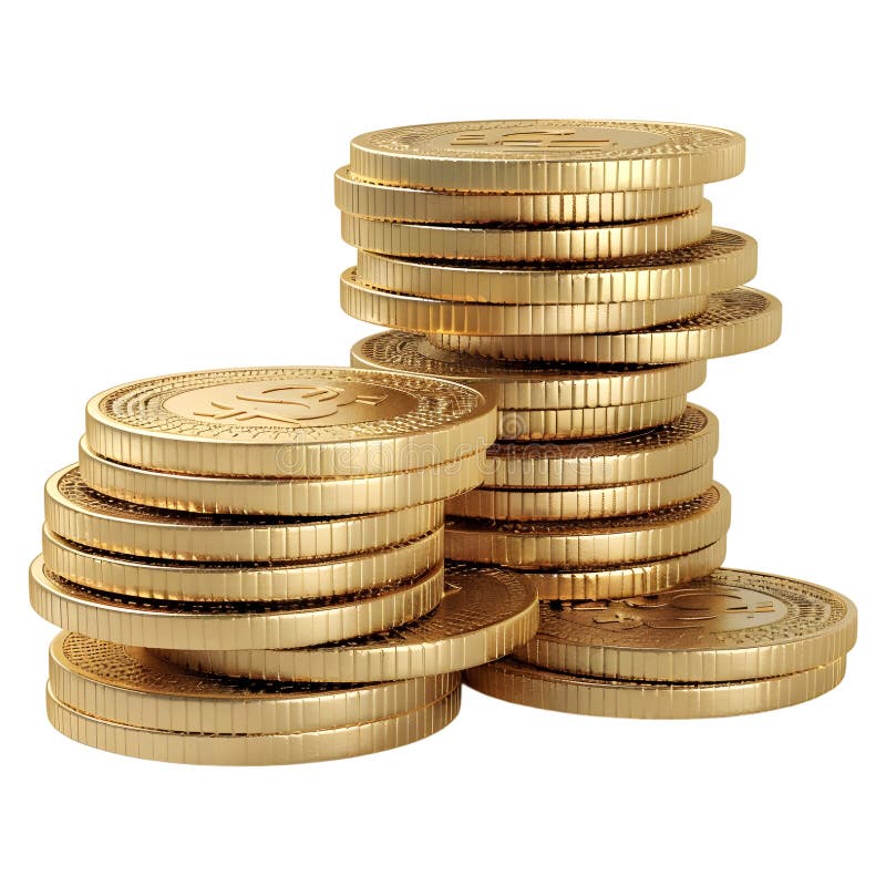 3D Rendering of a Stack of Coins on Transparent Background - Ai ...