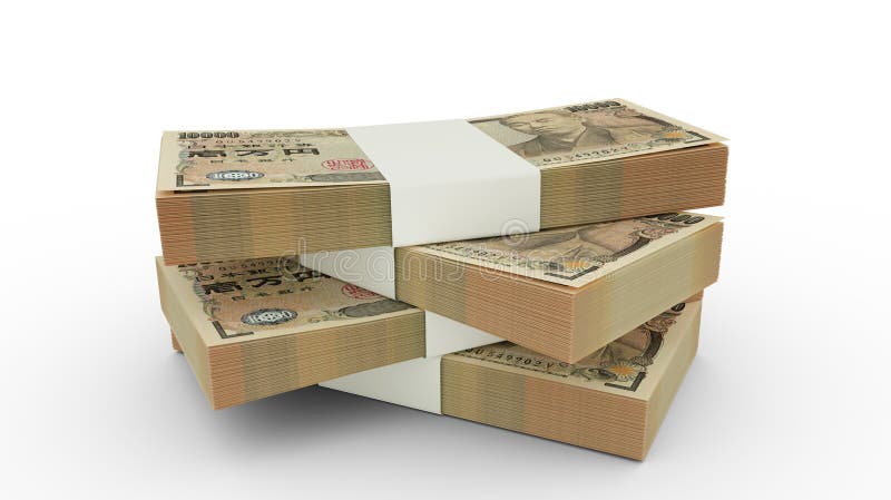 Stack of Japanese Yen stock illustration. Illustration of stack - 39405506