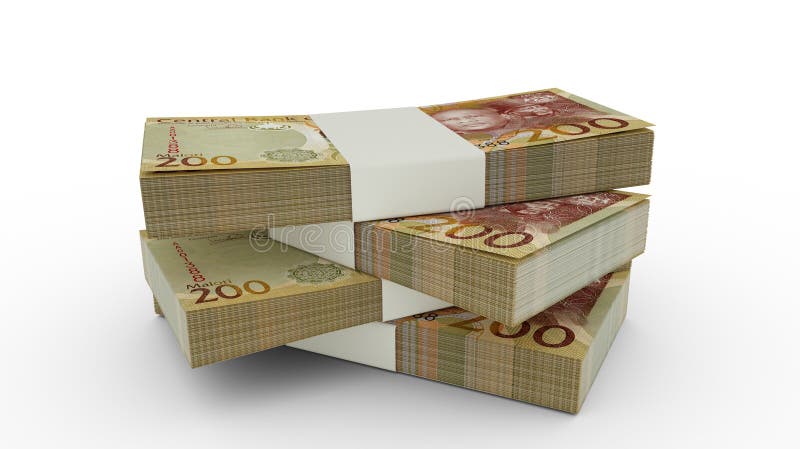 Few Stack of Lesothan Loti Notes. Bundles of Lesotho Currency Notes ...