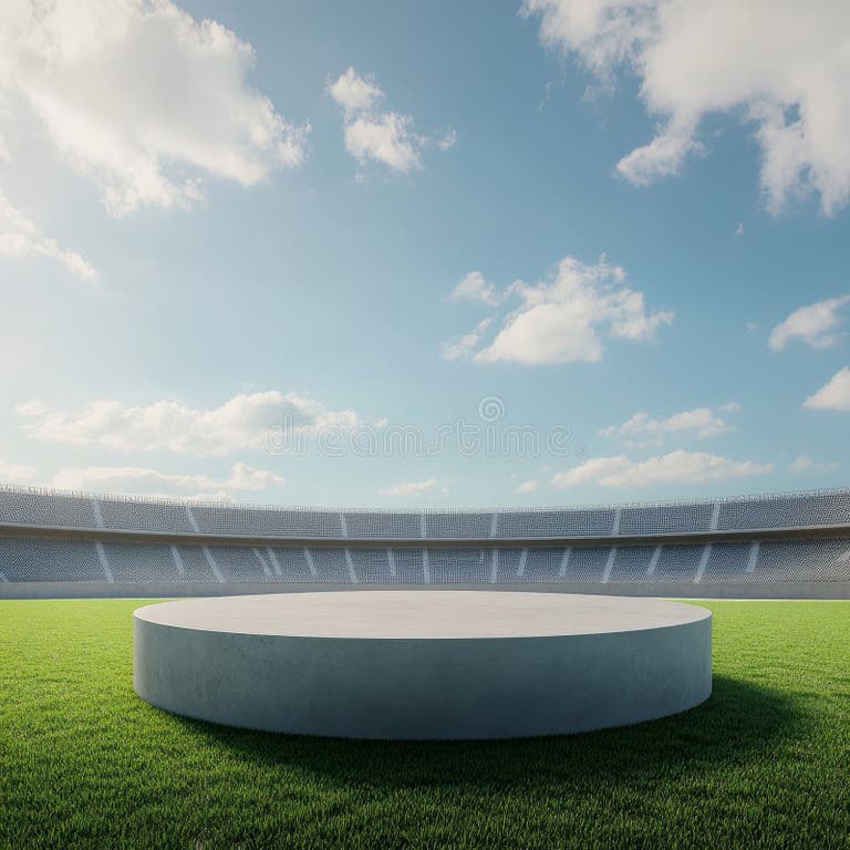 3d Rendering of a Stadium with a Round Podium and Blue Sky Stock ...