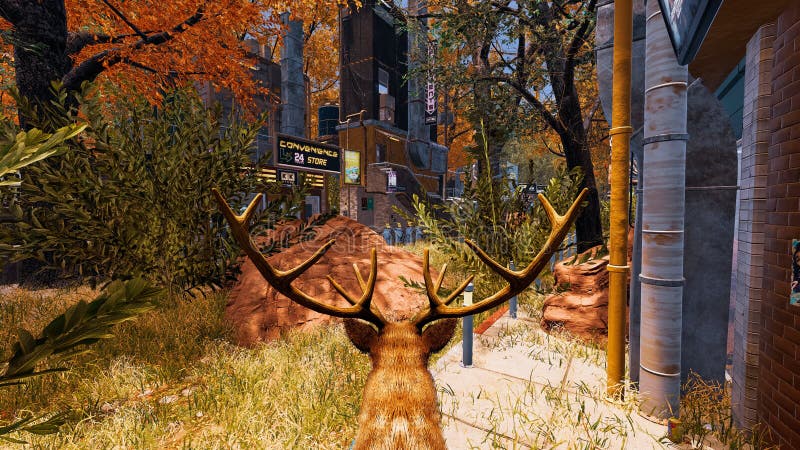 3D Rendering Stag in the Digital Environment about Sustainable ...
