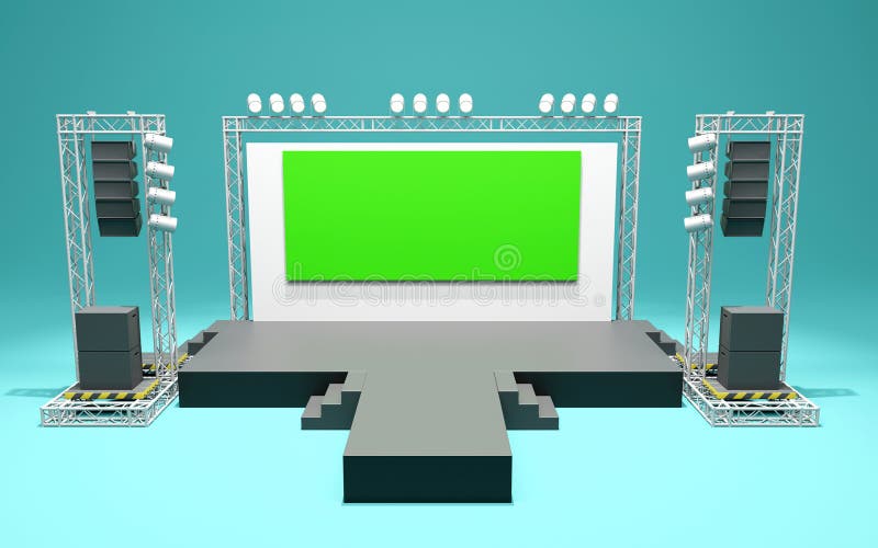 3D Rendering of the Stage Show and Truss Construction with a Sound ...