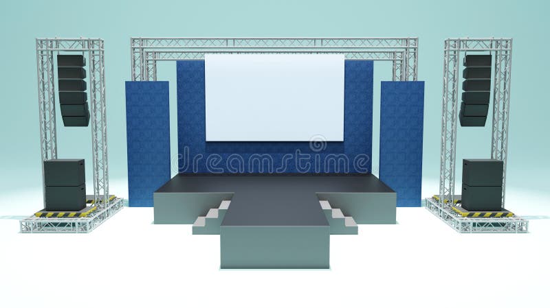 3D Rendering of the Stage Show and Truss Construction with Sound System ...