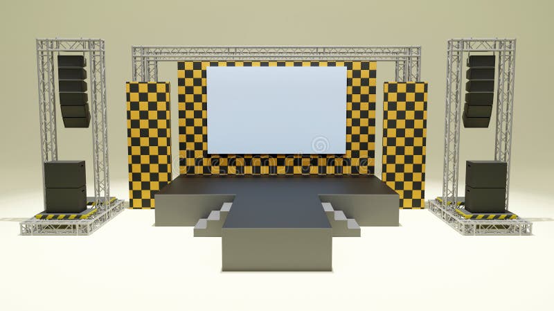 3D Rendering of the Stage Show and Truss Construction with Sound System ...