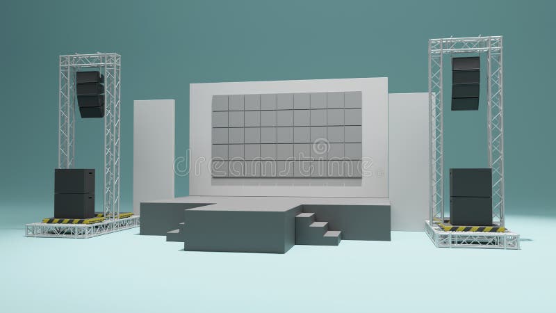 3D Rendering of the Stage Show and Truss Construction with a Sound ...