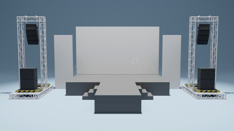 3D Rendering of the Stage Show and Truss Construction with a Sound ...