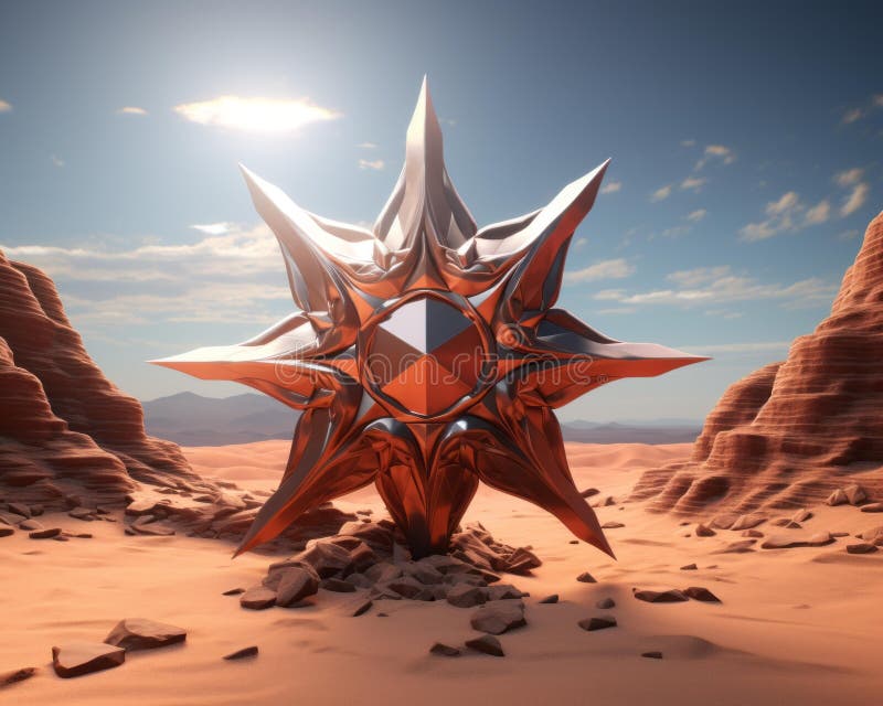 A 3d Rendering of a Star in the Desert Stock Illustration ...