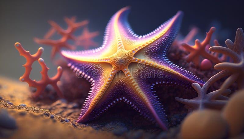 3d Rendering of Starfish in the Sea. Computer Digital Image Stock ...