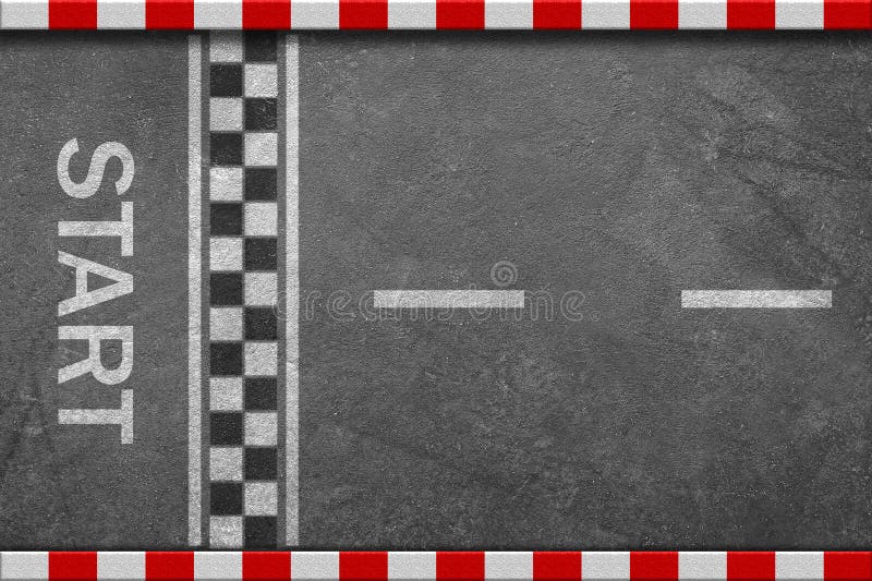 3D Rendering Start Empty Crosswalk on Asphalt Road with Red and White ...