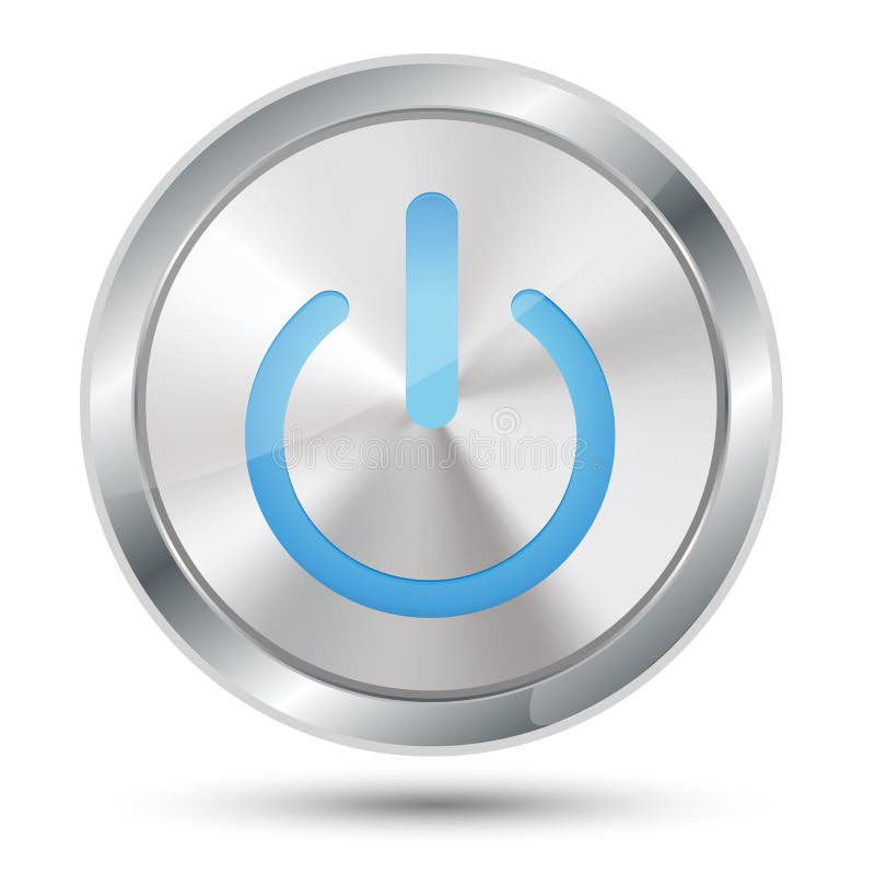 3D Rendering of the Start Symbol in a Silver Circle Stock Illustration ...